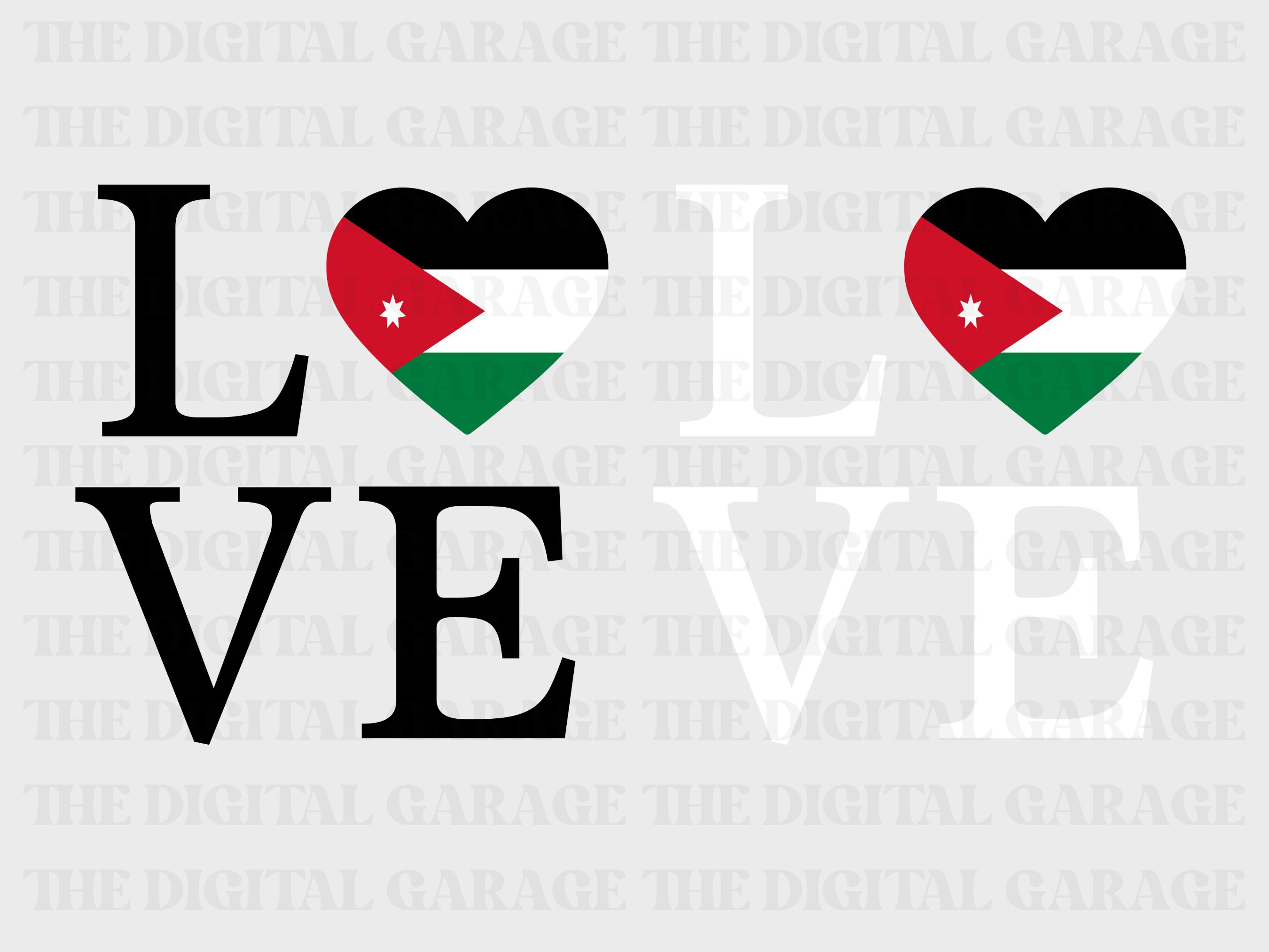Jordan Flag SVG PNG, Love Jordan, Jordan Svg, Jordan Clipart, Jordan ...