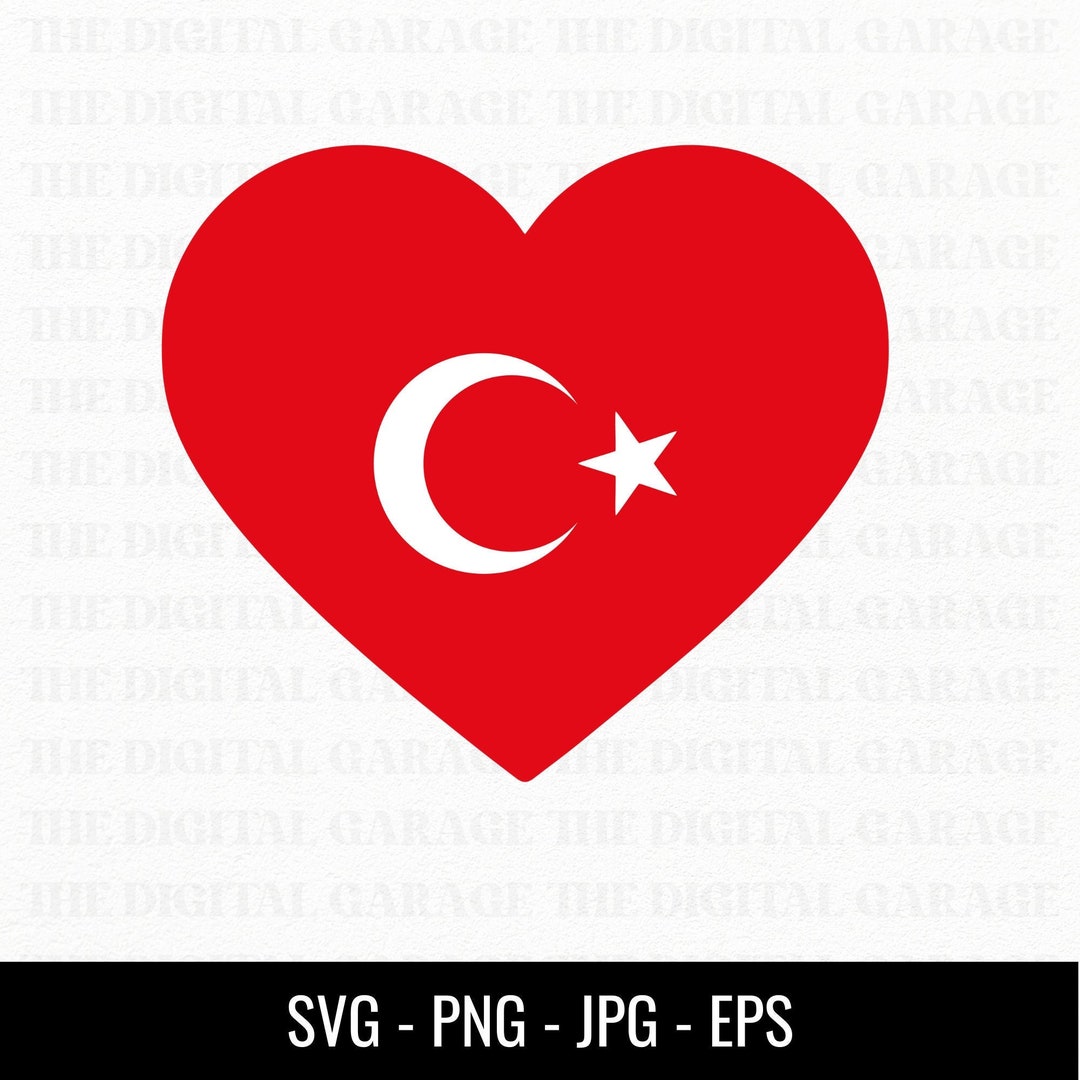 Turkey Flag SVG PNG, Love Turkey, Turkey Svg, Turkey Clipart, Turkey ...