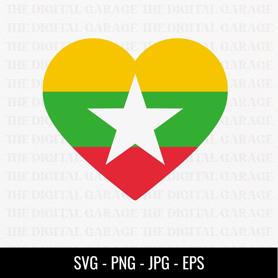 Myanmar Flag SVG PNG, Love Myanmar, Myanmar Svg, Myanmar Clipart ...