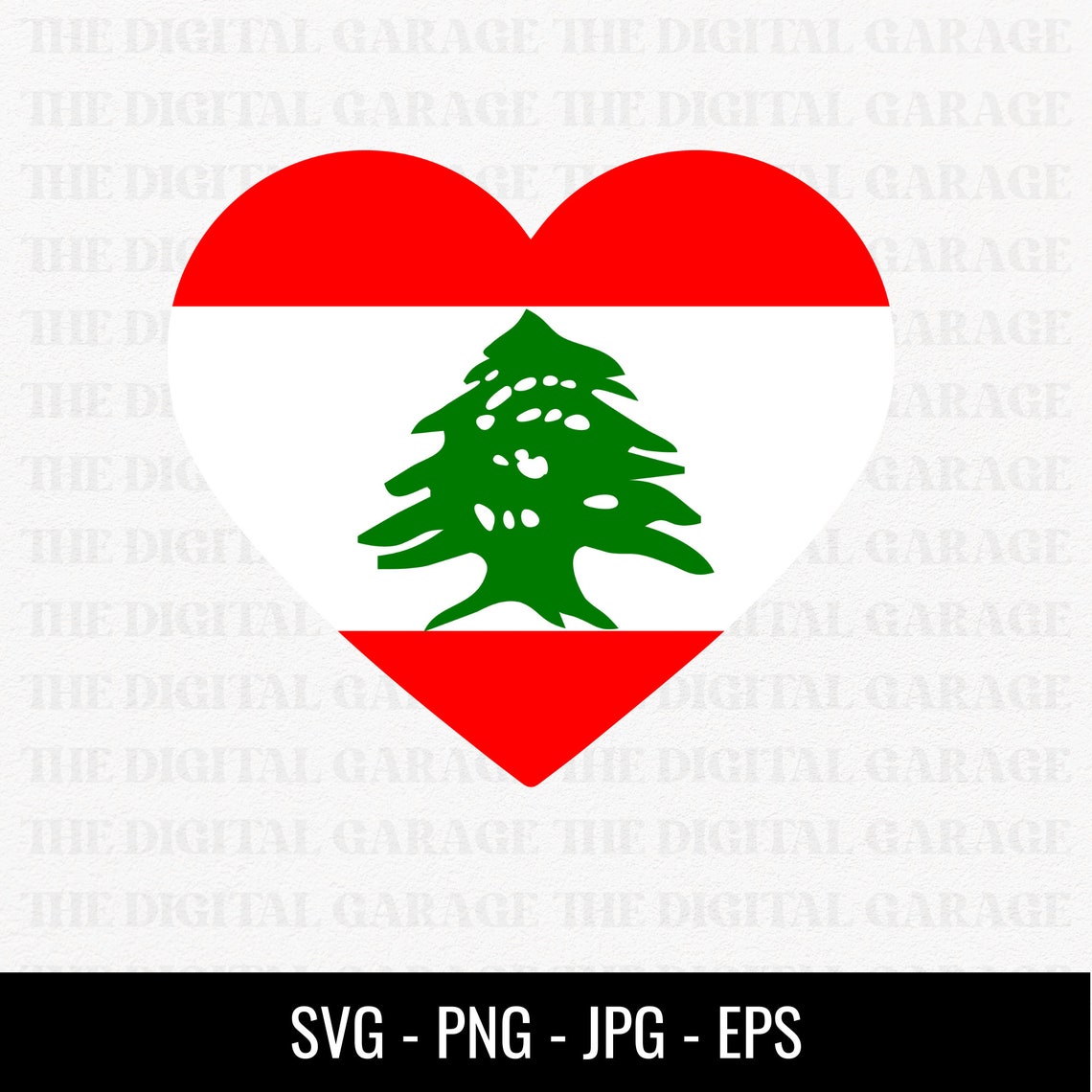 Lebanon Flag SVG PNG, Love Lebanon, Lebanon Svg, Lebanon Clipart ...