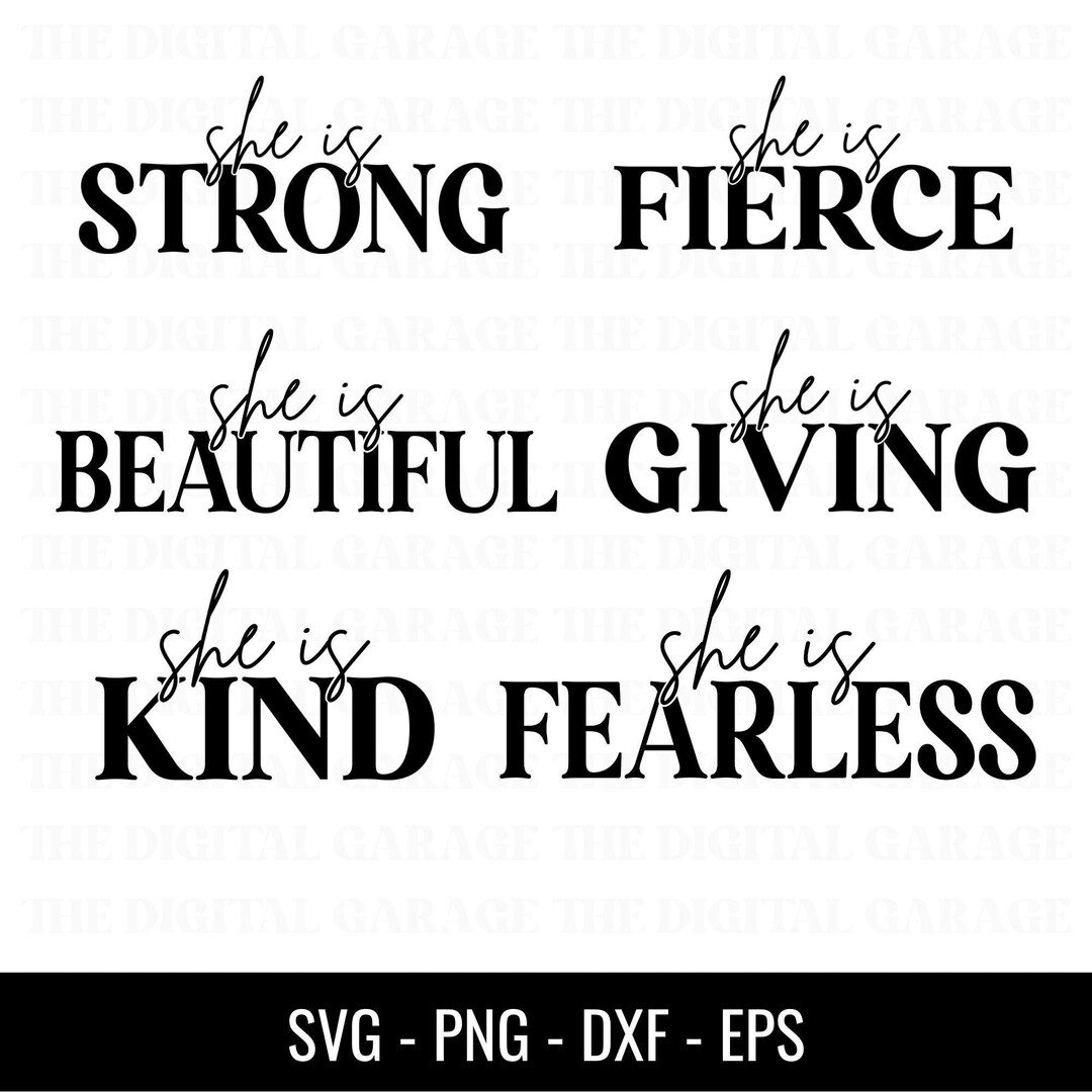 She is SVG, Strong SVG, Beautiful SVG, Confident Svg, Kind Svg, Women ...