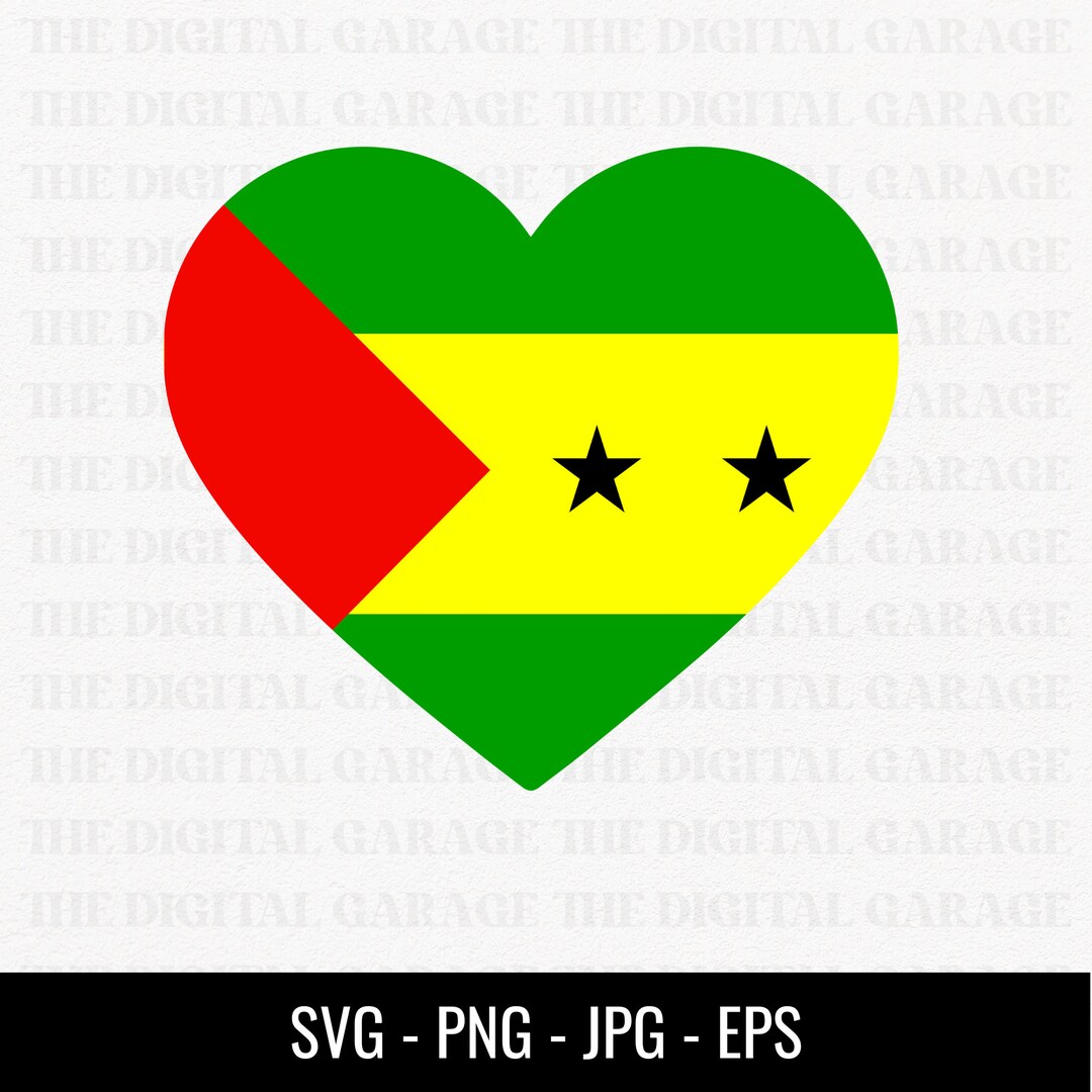 Sao Tome Flag SVG PNG, Love Sao Tome, Sao Tome Svg, Sao Tome Clipart ...