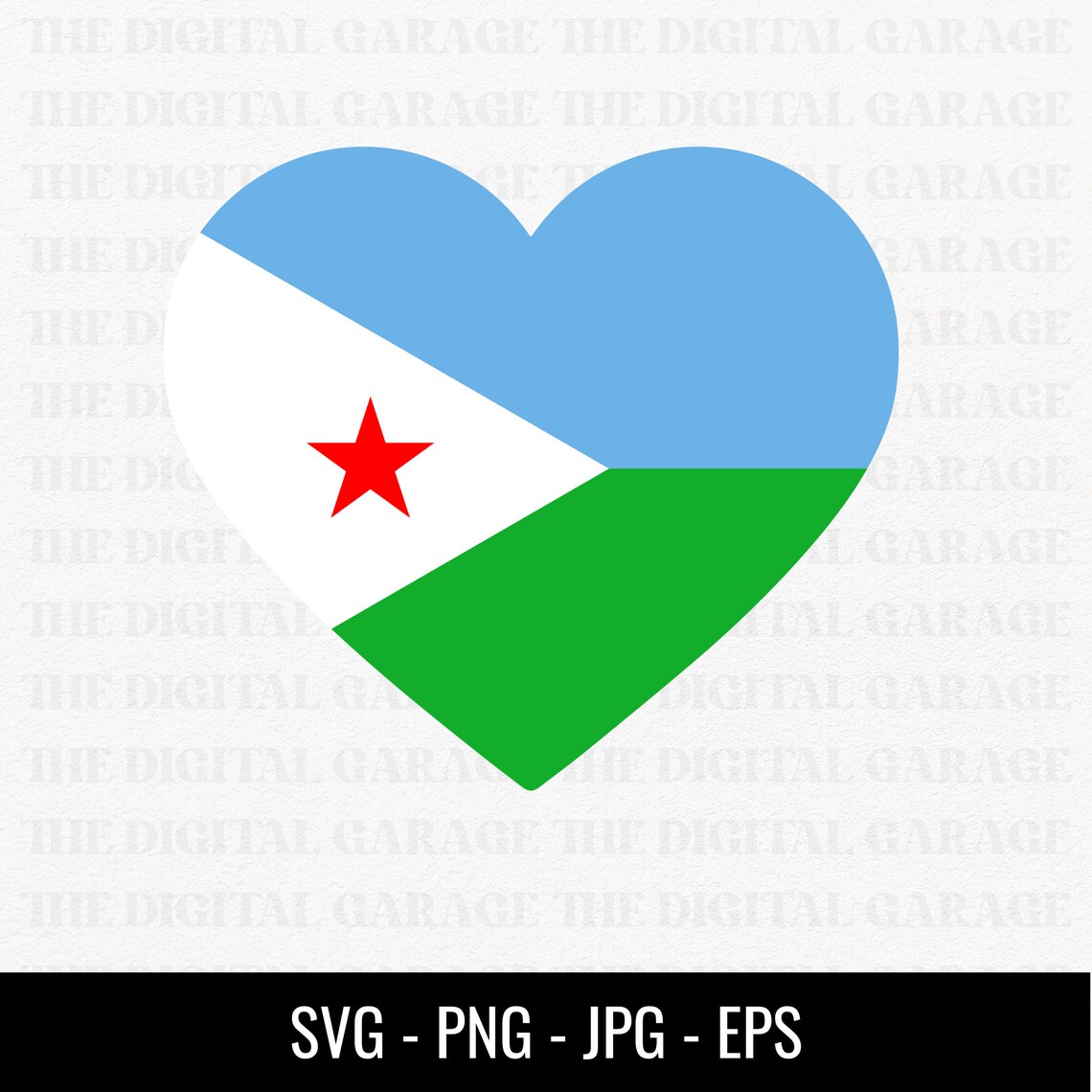 Djibouti Flag SVG PNG, Love Djibouti, Djibouti Svg, Djibouti Clipart ...