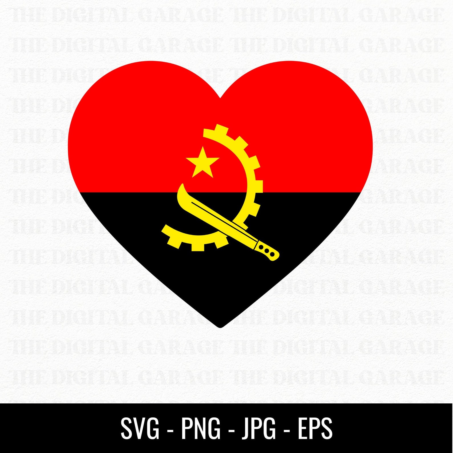 Angola Flag SVG PNG, Love Angola, Angola Svg, Angola Clipart, Angola ...