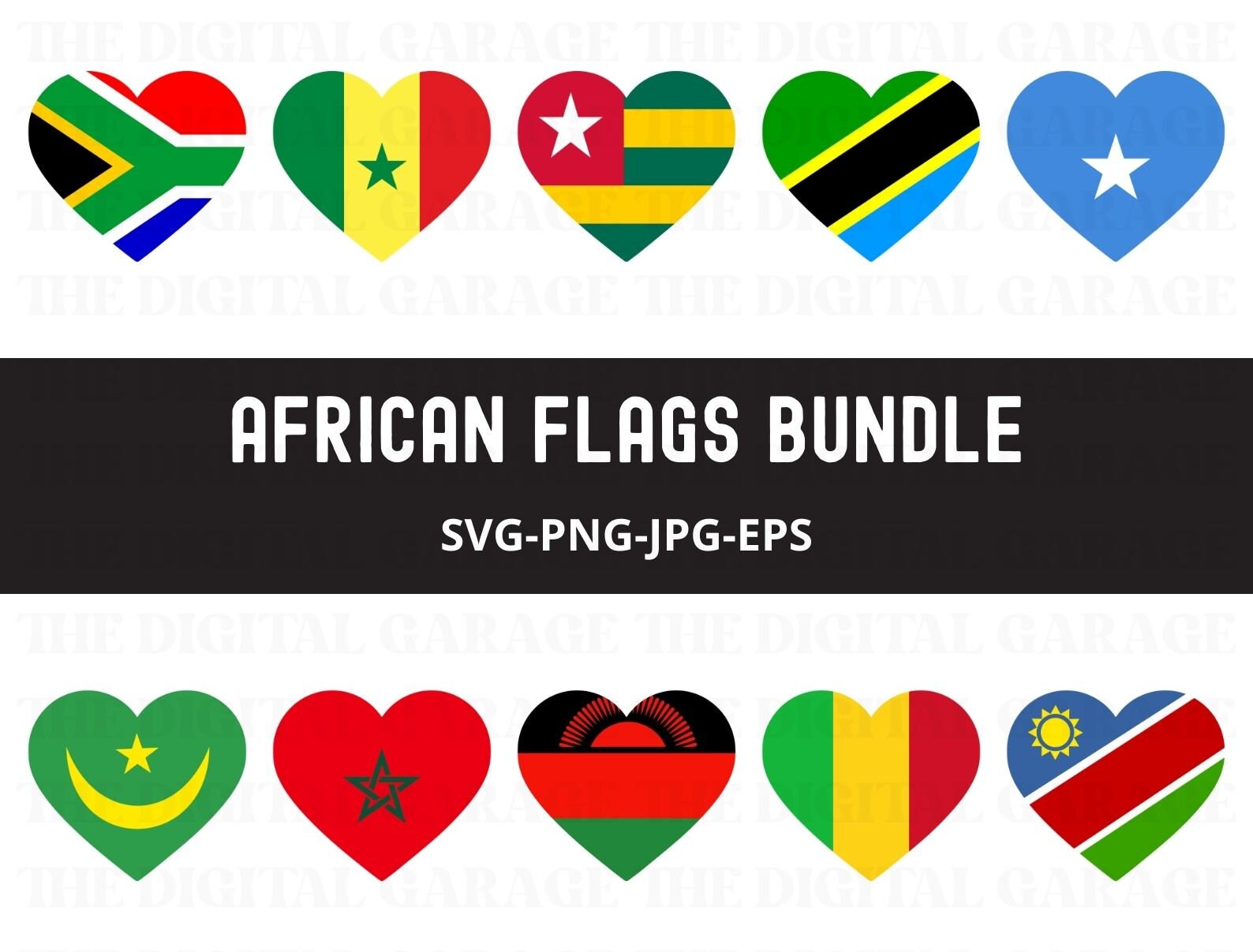 Africa Flag SVG PNG, African Country Flags, Heart Flags Svg, Africa ...