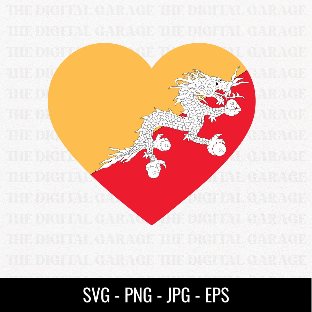 Bhutan Flag SVG PNG, Love Bhutan, Bhutan Svg, Bhutan Clipart, Bhutan ...