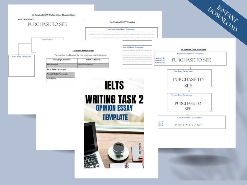 Opinion Essay Template for IELTS Exam Writing Task 2 Preparation - Etsy
