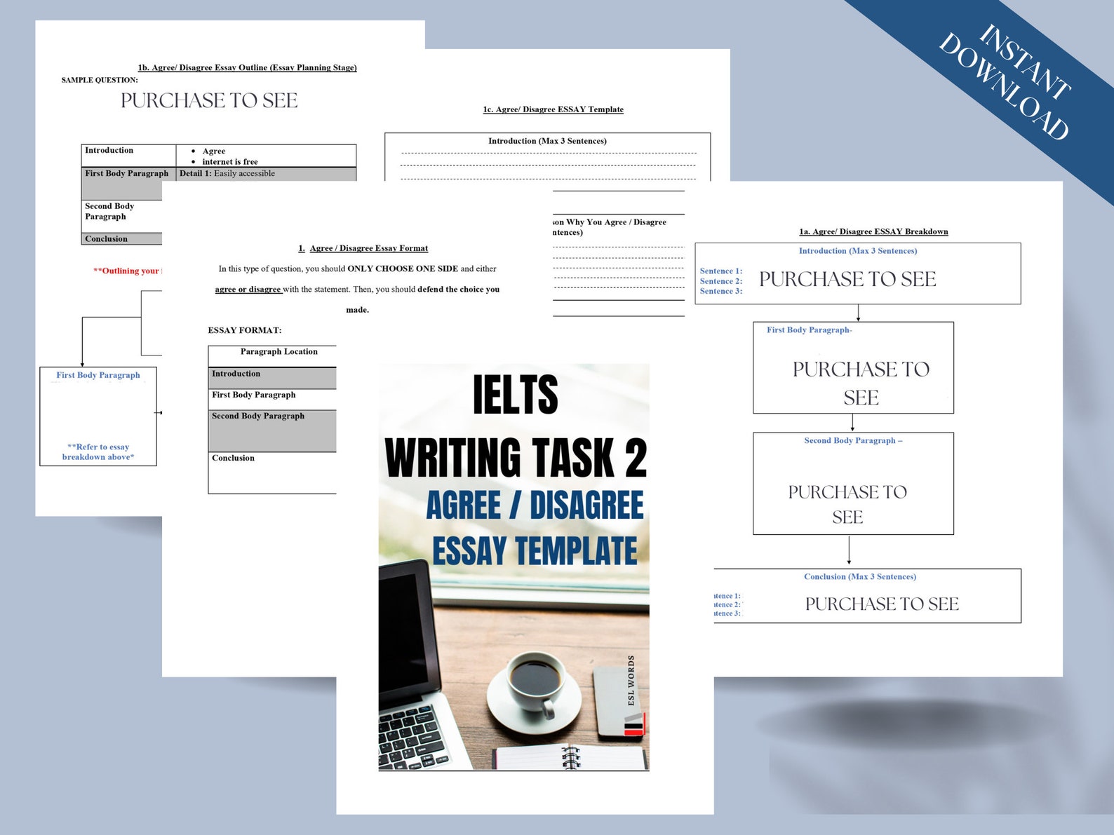 IELTS Exam Writing Task 2 Essay Templates Bundle - Etsy