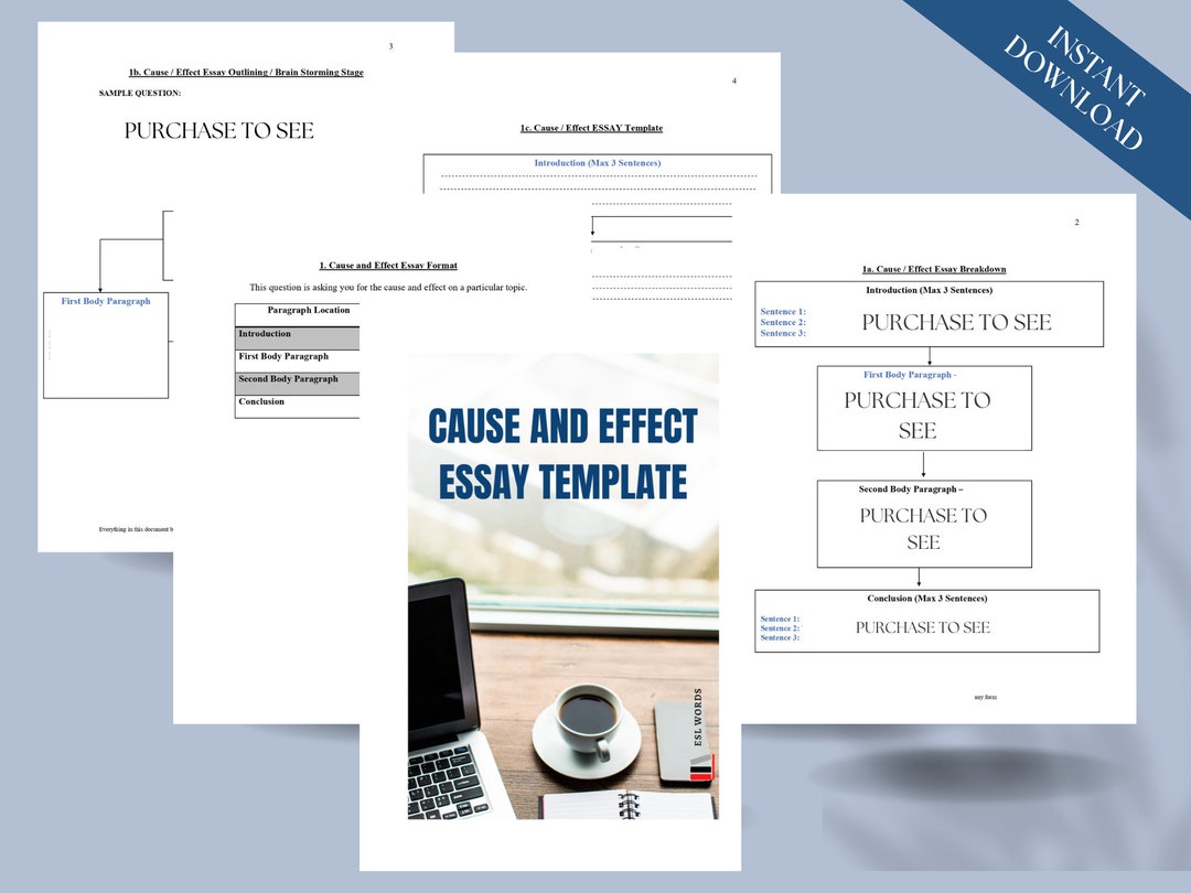 Cause and Effect Essay Template for High School/university/college/esl ...
