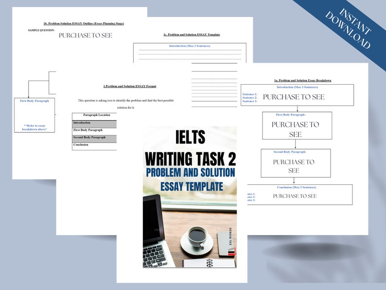 Problem and Solution Essay Template for IELTS Exam Writing Task 2 ...