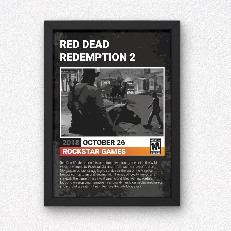 Set of 3 Digital Printable Posters Red Dead Redemption 2, Call of Duty ...