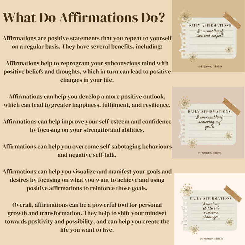 Daily Positive Affirmations Posters - Etsy