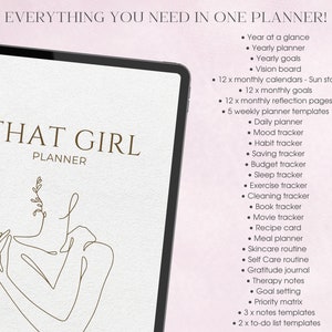 That Girl Planner, Self Care Planner, Initiative Tracker, Digital ...