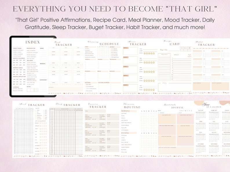 That Girl Planner, Self Care Planner, Initiative Tracker, Digital ...