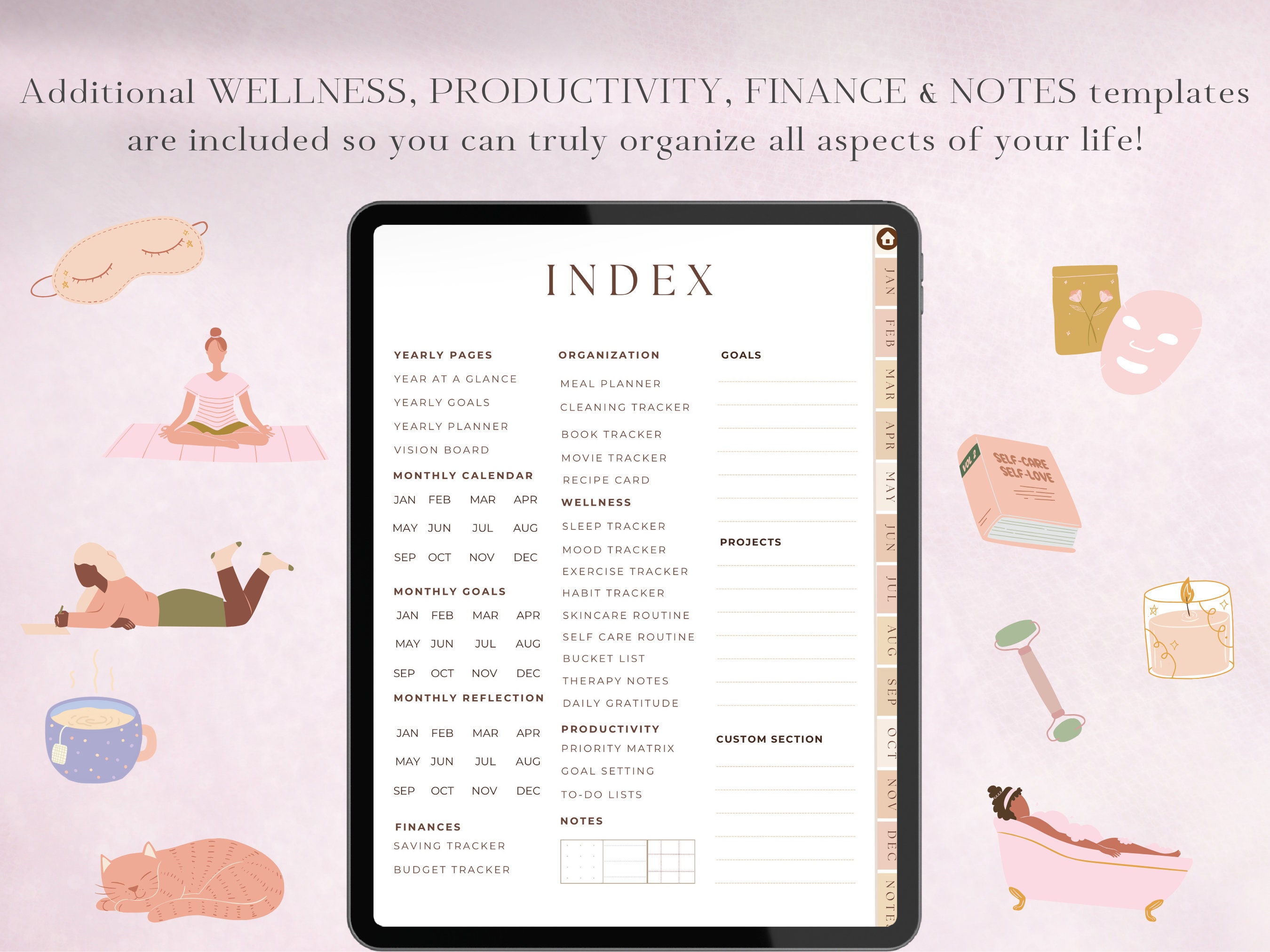 That Girl Planner, Self Care Planner, Initiative Tracker, Digital ...