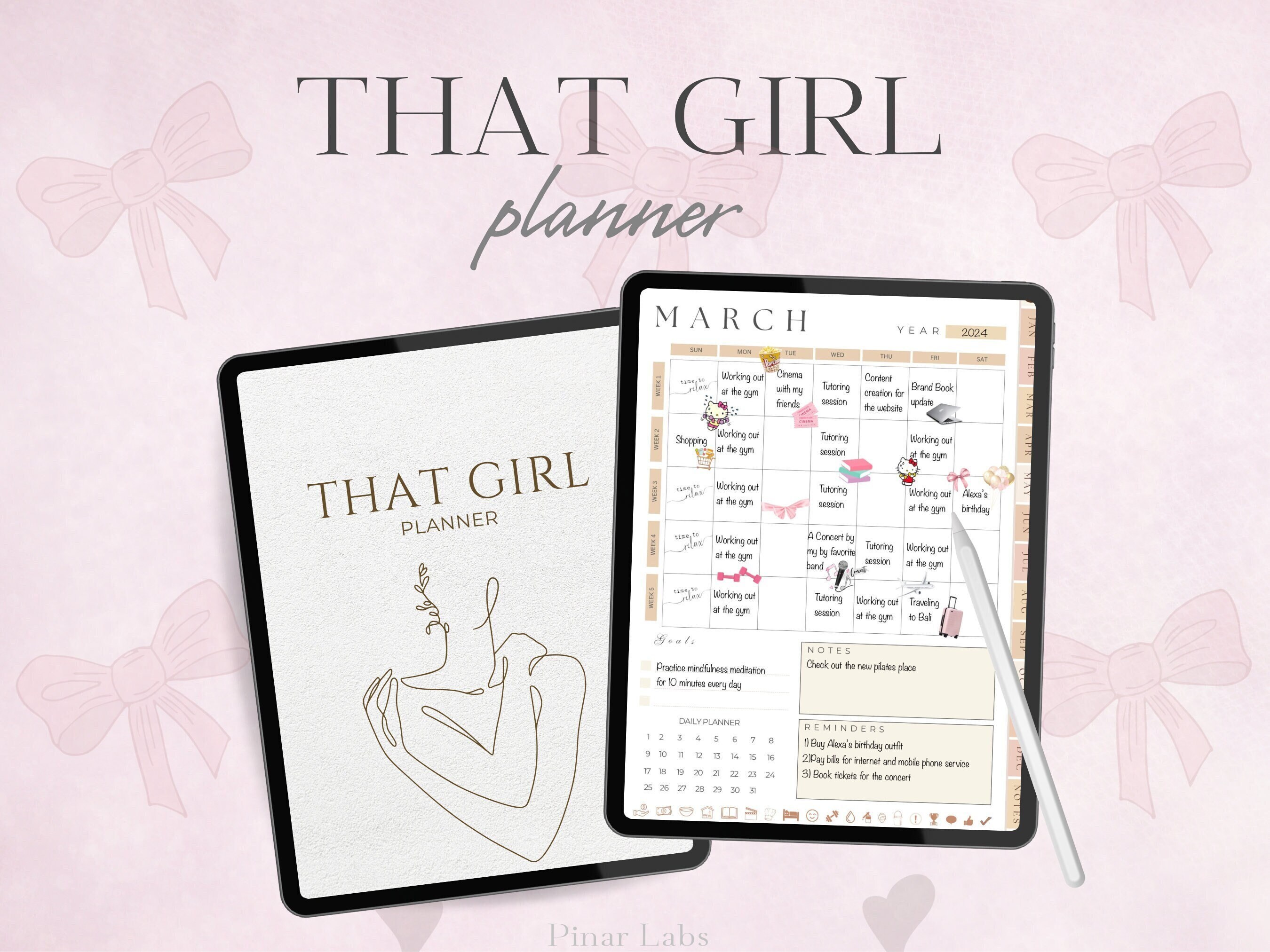 That Girl Planner, Self Care Planner, Initiative Tracker, Digital ...
