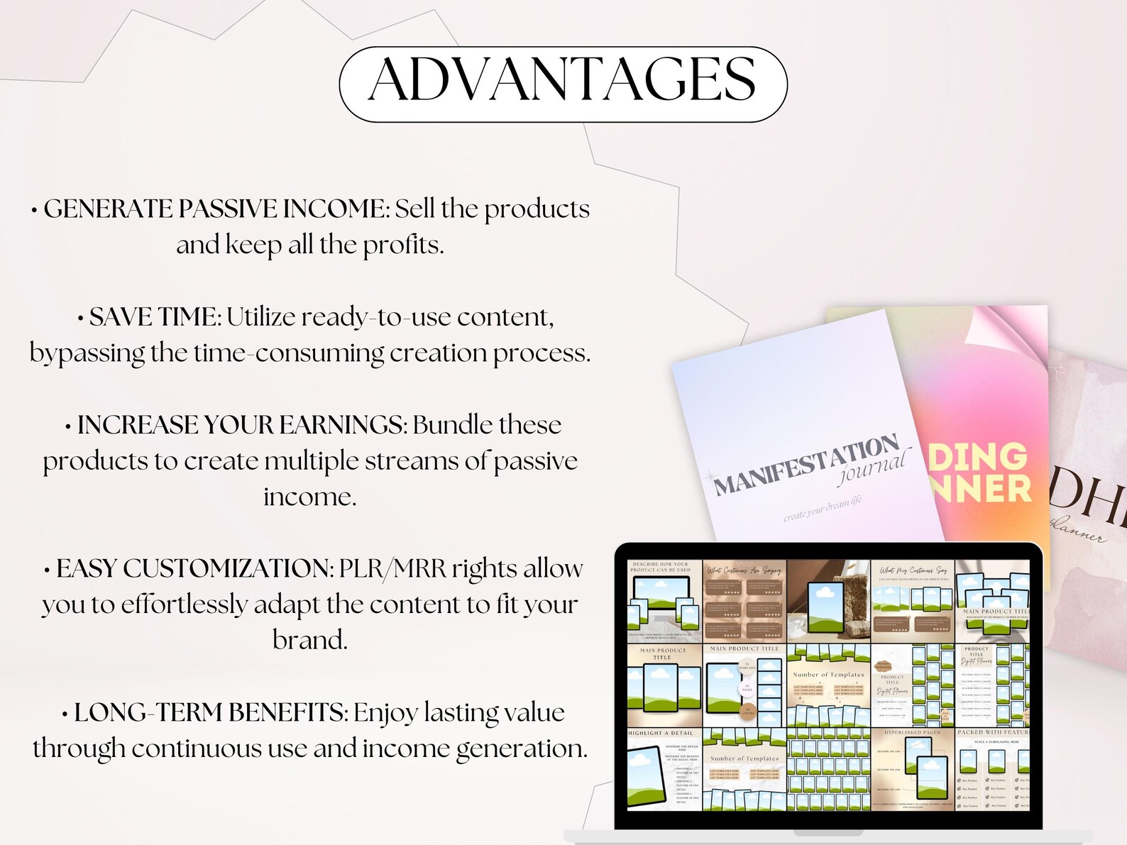 PLR Resell Digital Planner Bundle , Commercial Use, Canva Editable ...