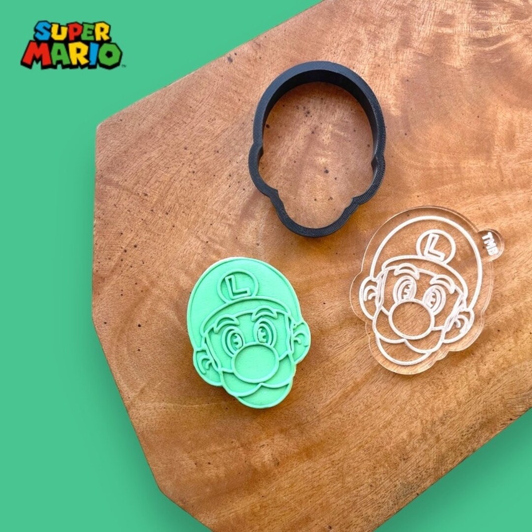 Luigi Cookie Cutter & Embosser Stamp-mario Brothers Embossers Stamps ...