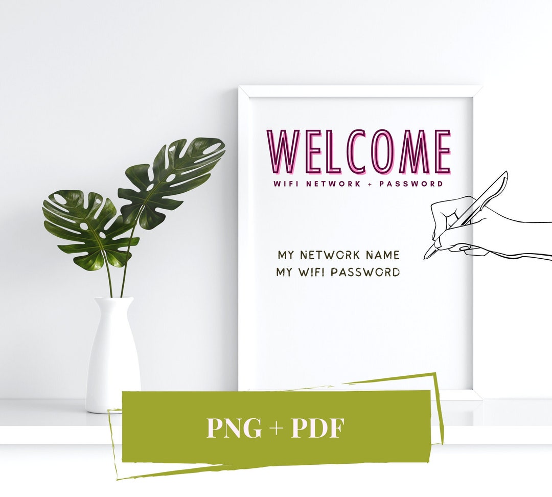 Welcome Wifi Printable Sign for Guestroom - Etsy