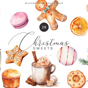 Christmas Sweets Clipart - Sweets Clipart - Christmas Watercolor ...