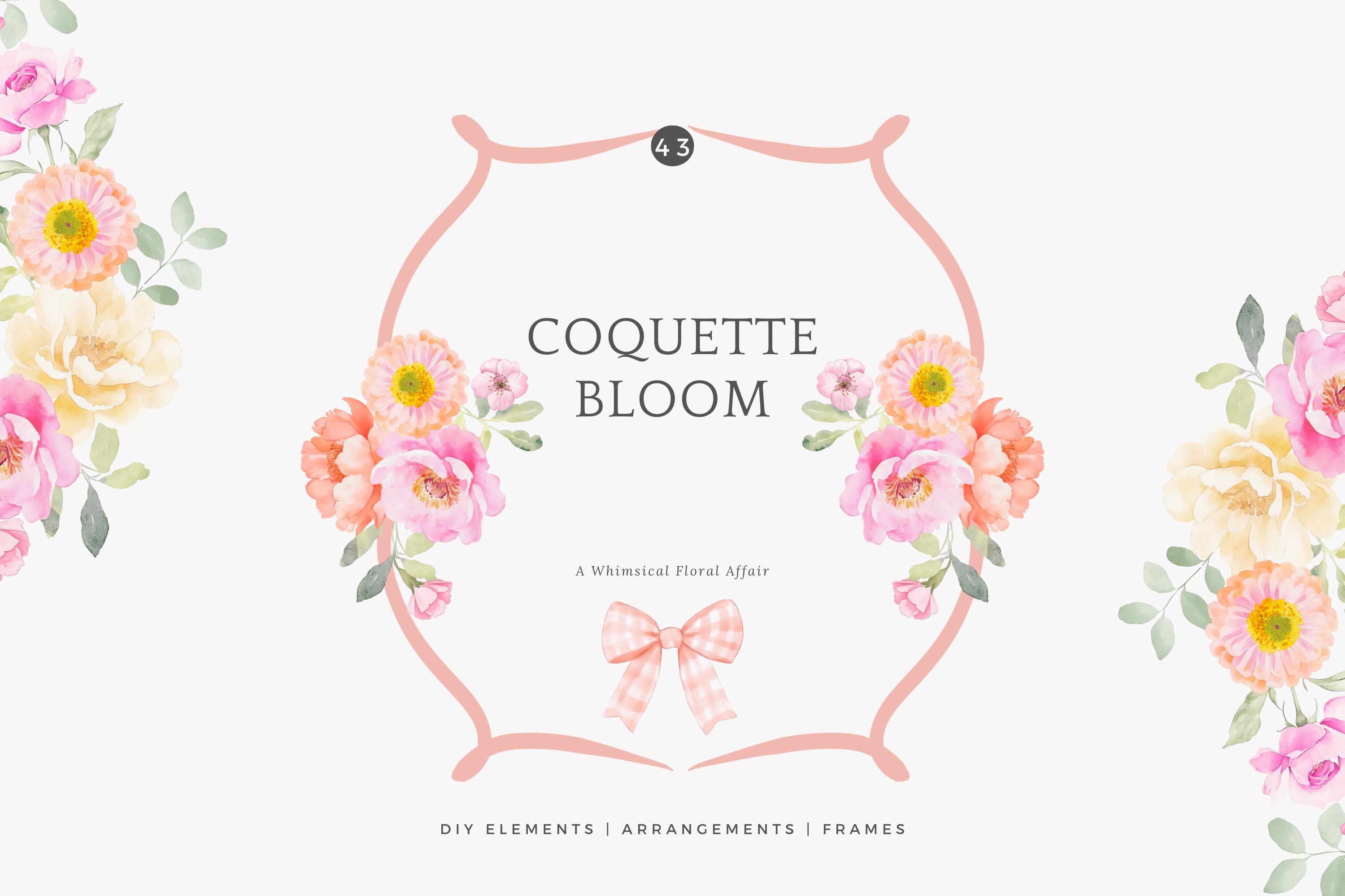 Coquette Flowers – Floral Clipart – Watercolor Bloom – Wedding Florals ...