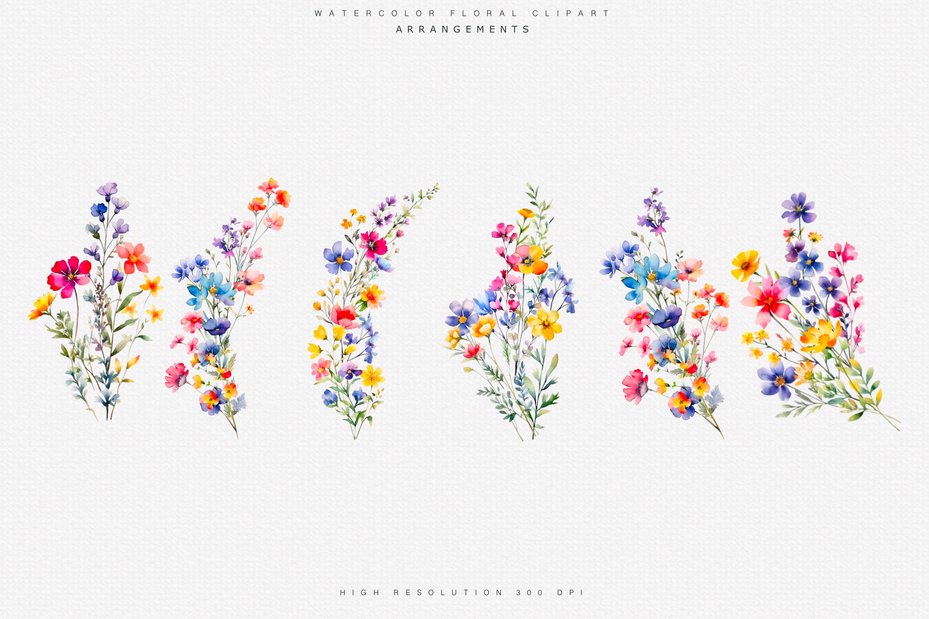 Floral Wreath – Watercolor Frame – Botanical Border – Bright Florals ...