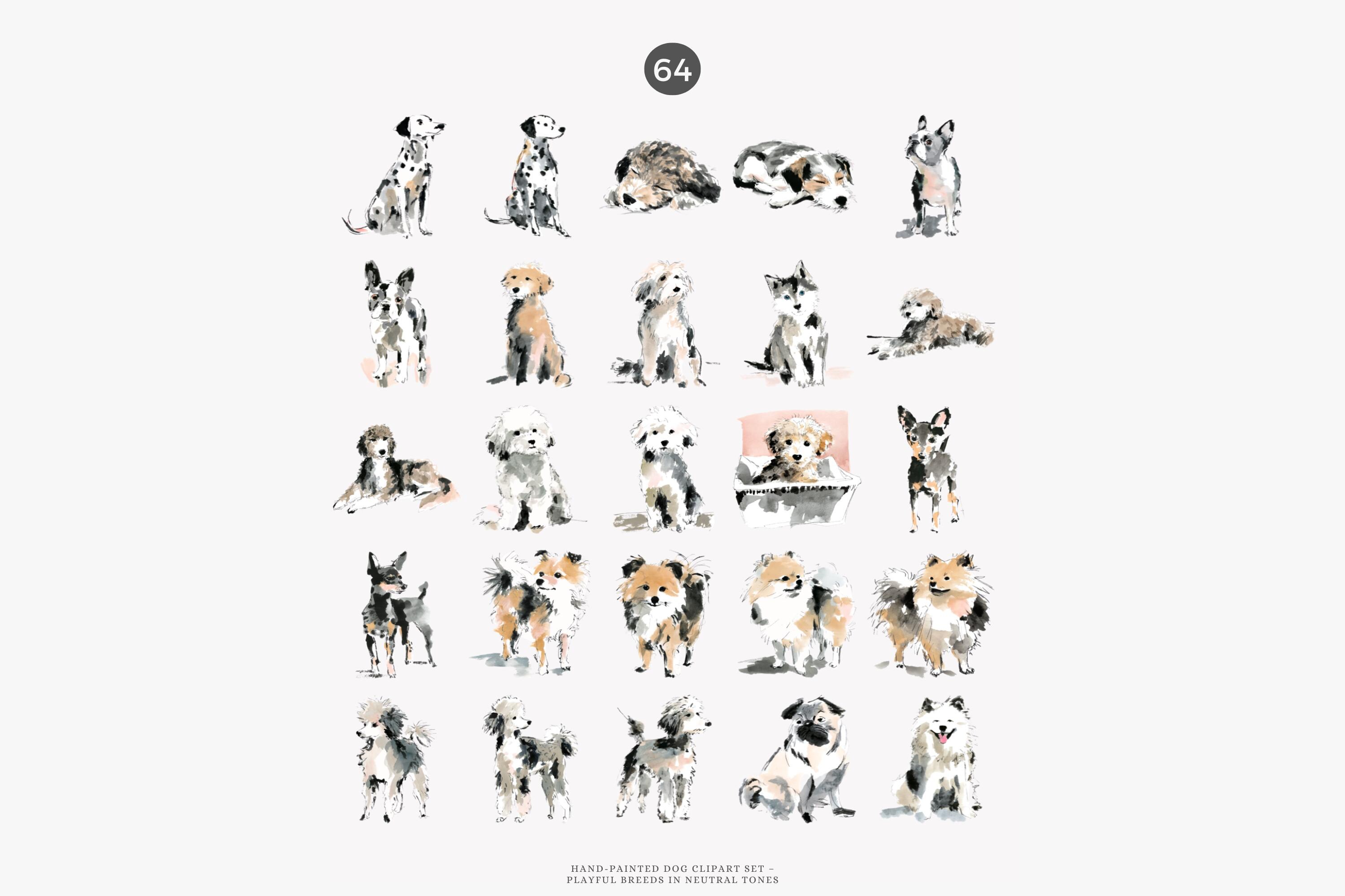 Doodle Dog Clipart - Png Illustration - Watercolor Dog Png - Hand ...