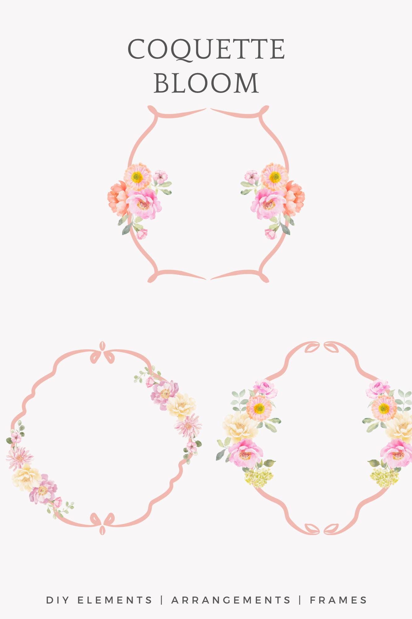 Coquette Flowers – Floral Clipart – Watercolor Bloom – Wedding Florals ...