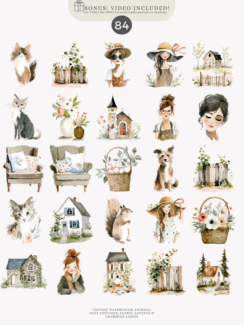 Cottagecore Clipart, Whimsical Cottage, Vintage Cottages, Cozy Cottage ...