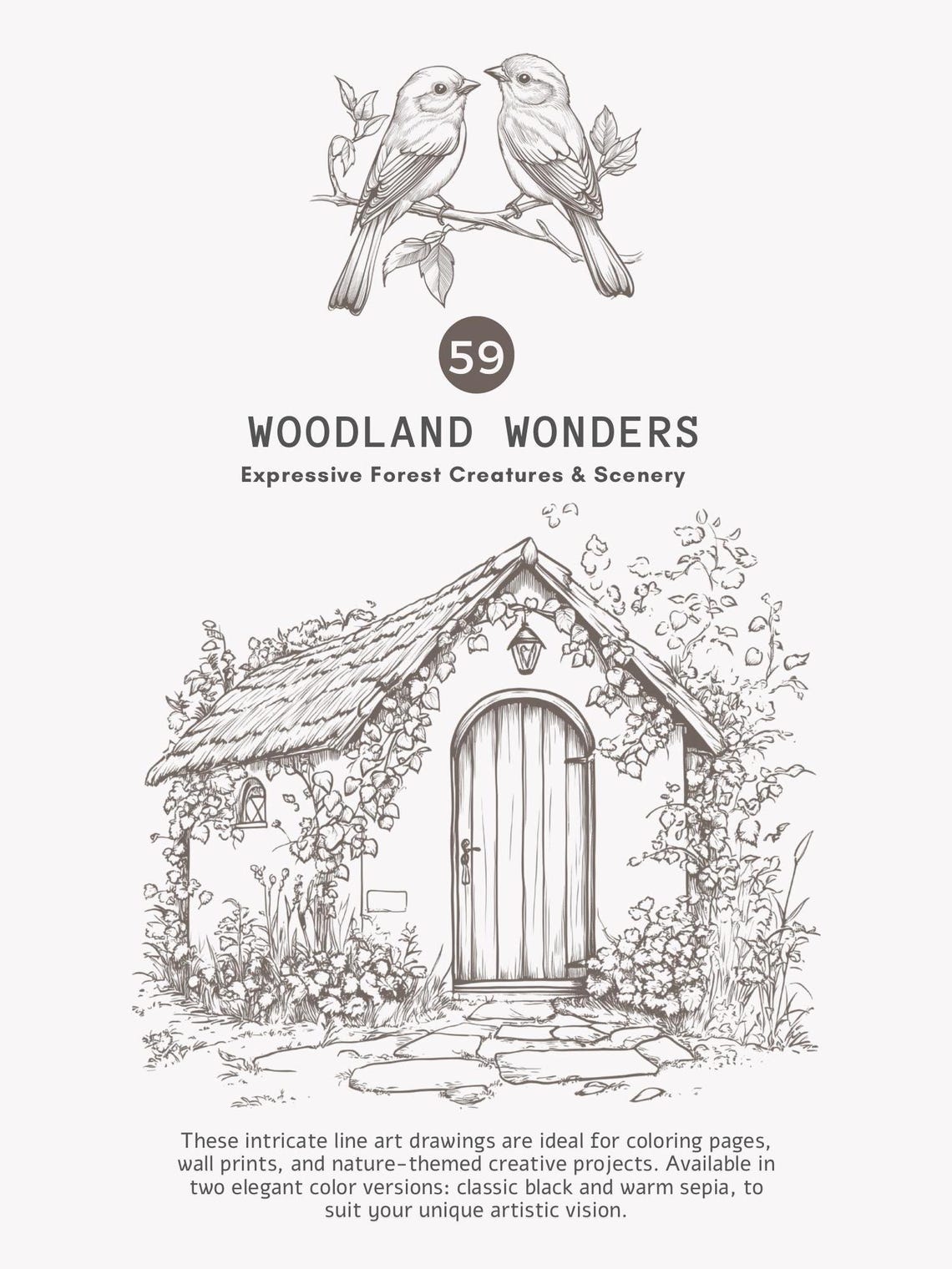 Antique Clipart – Graphite Illustration – Woodland Graphics – Vintage ...