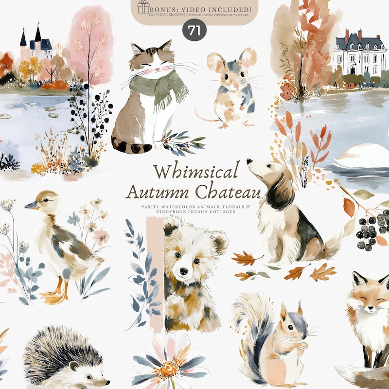 Cute Seasonal Animals Art - Etsy