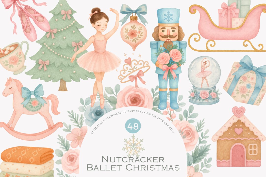Watercolor Clipart - Png Illustration - Nutcracker Ballet - Christmas ...
