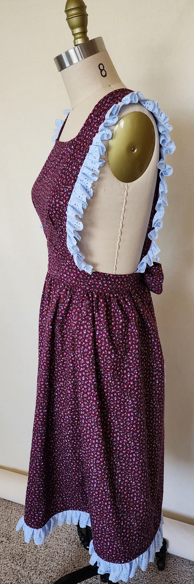 Vintage Inspired Lacy Calico Full Apron - Etsy