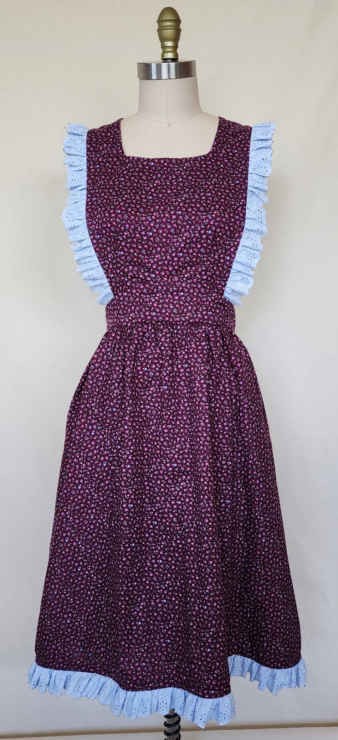 Vintage Inspired Lacy Calico Full Apron - Etsy