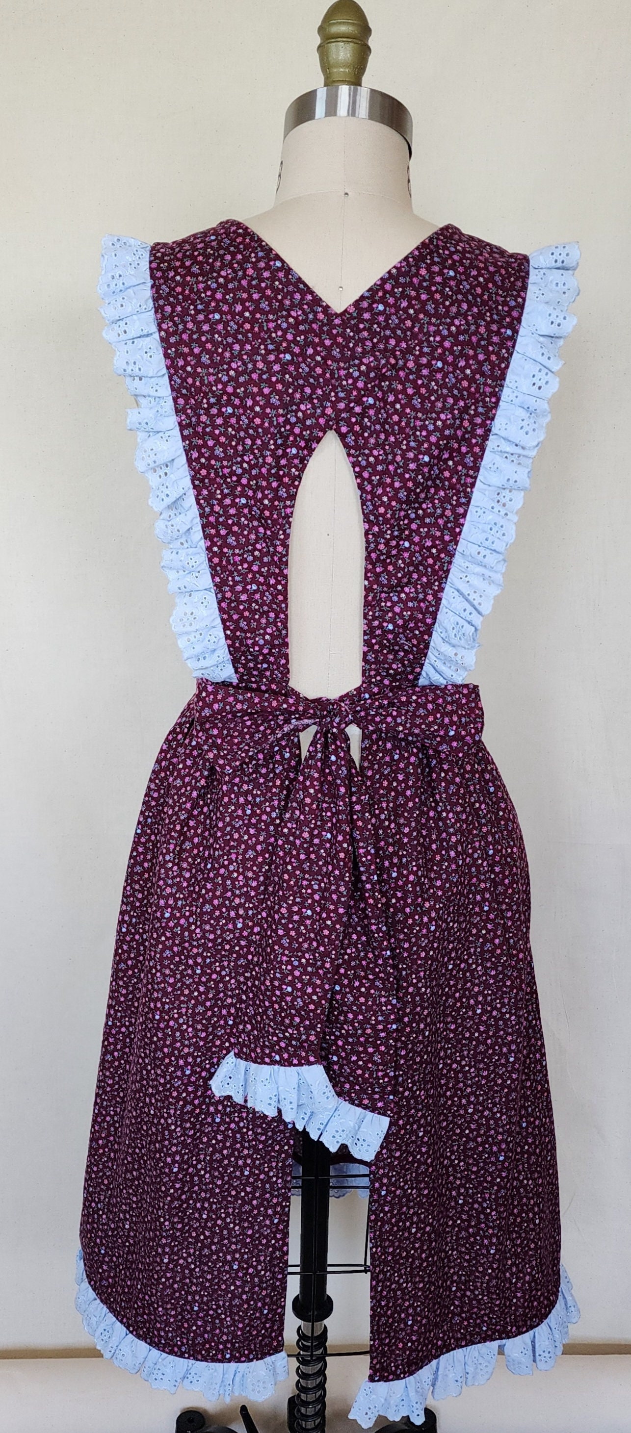 Vintage Inspired Lacy Calico Full Apron - Etsy