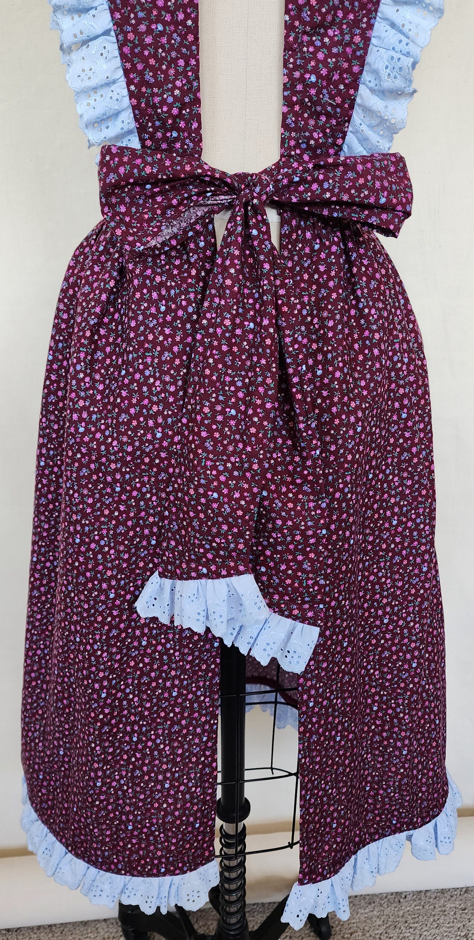 Vintage Inspired Lacy Calico Full Apron - Etsy