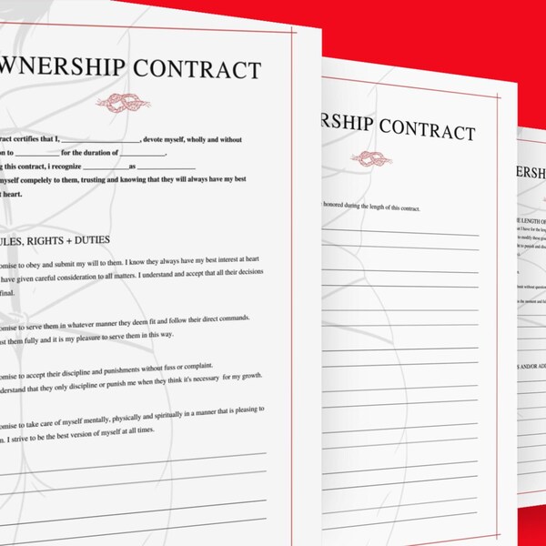 Submissive Contract - Etsy