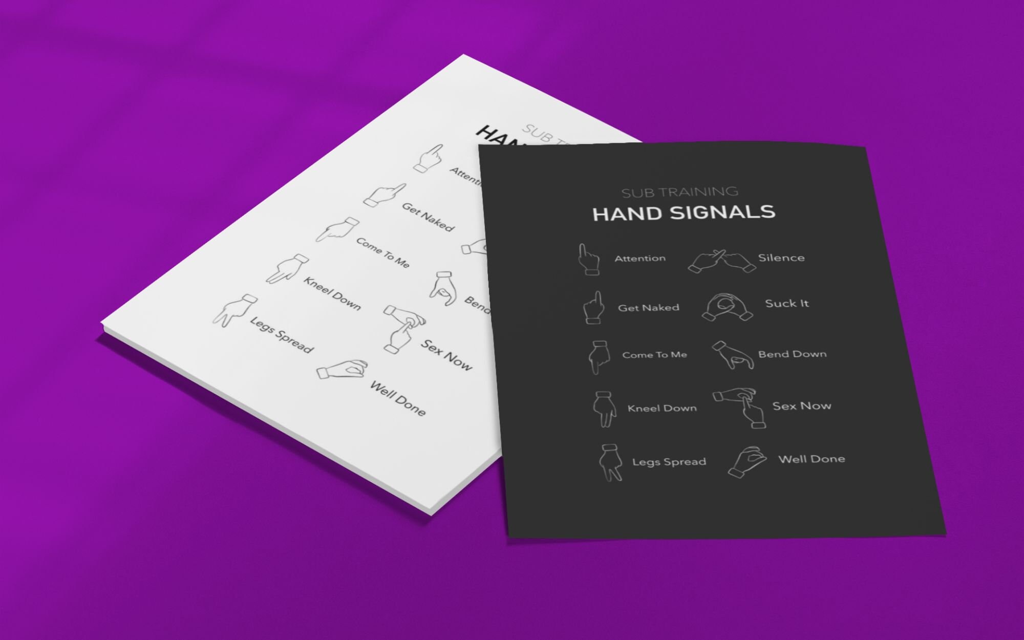 Sub Training - Hand Signals - Black&white - 4 Digital PDF, JPEG Art ...