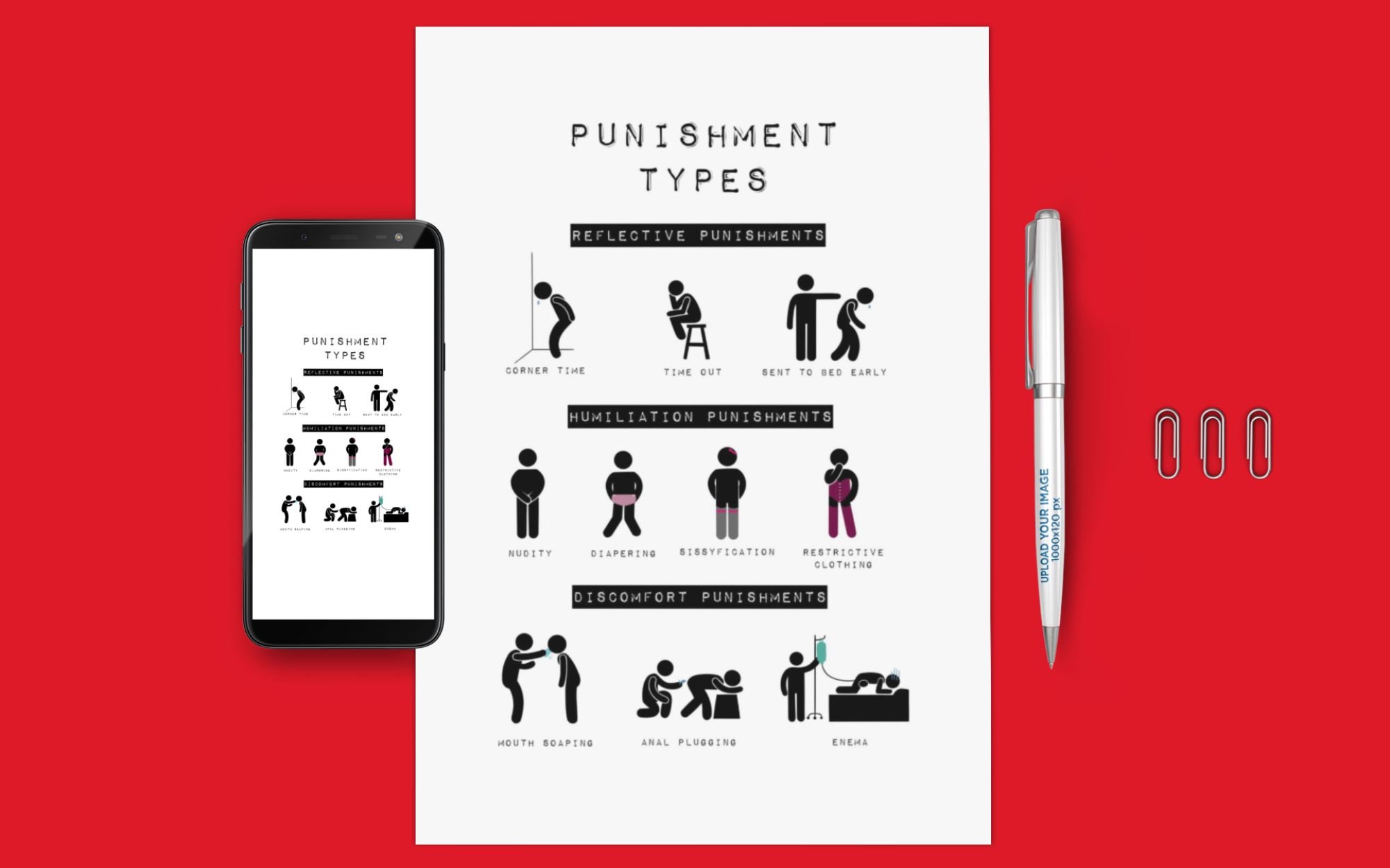 Types of Punishment- Digital PDF & JPEG Art Files for Printing, 1 Page ...