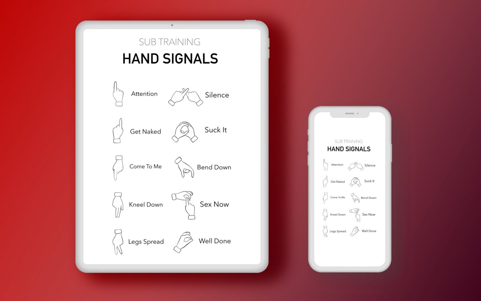 Sub Training - Hand Signals- Digital PDF Art File for Printing, 1 Page ...
