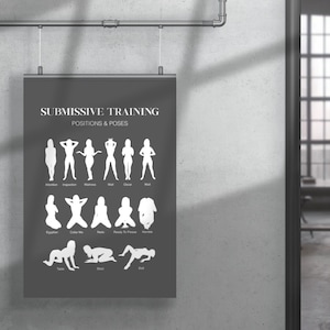 Submissive Training - Positions & Poses- Digital PDF Art File for Printing - 1 Page Wall Decor ...