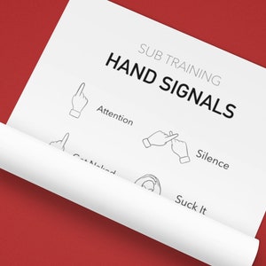 Sub Training - Hand Signals- Digital PDF Art File for Printing, 1 Page ...