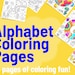 Alphabet ABC Coloring Pages for Kids, 26 Page Alphabet Coloring Book ...