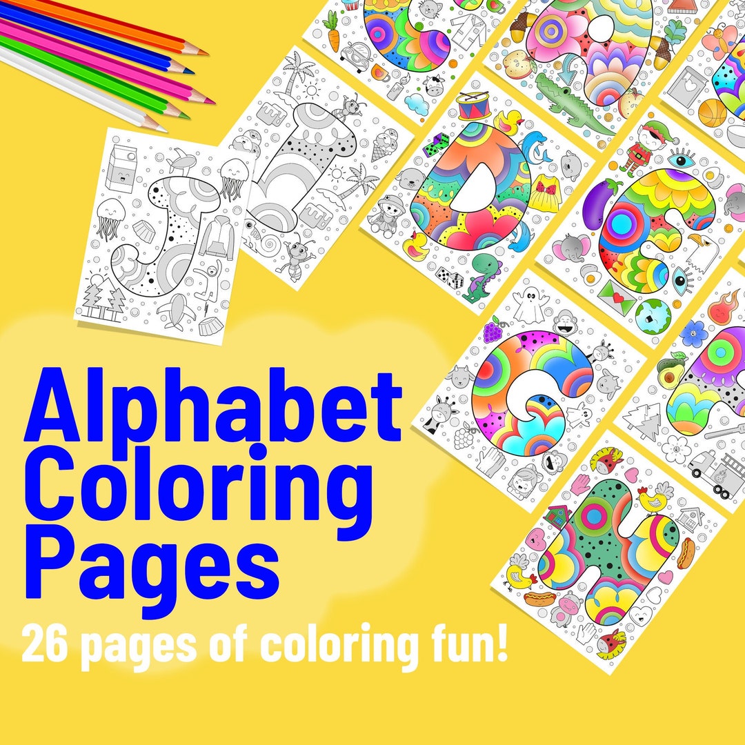 Alphabet ABC Coloring Pages for Kids, 26 Page Alphabet Coloring Book ...