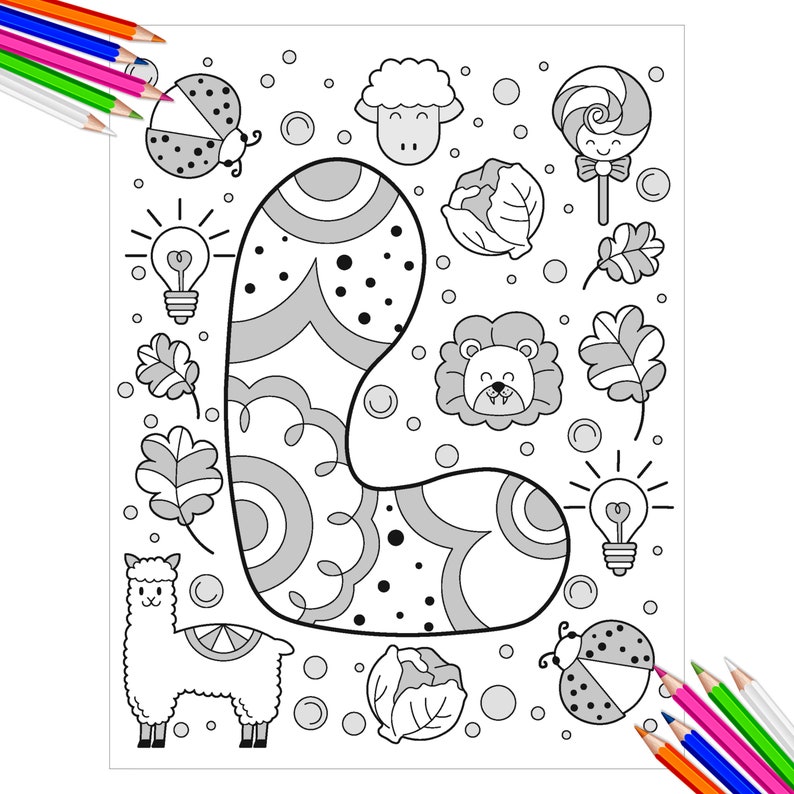 Alphabet ABC Coloring Pages for Kids, 26 Page Alphabet Coloring Book ...