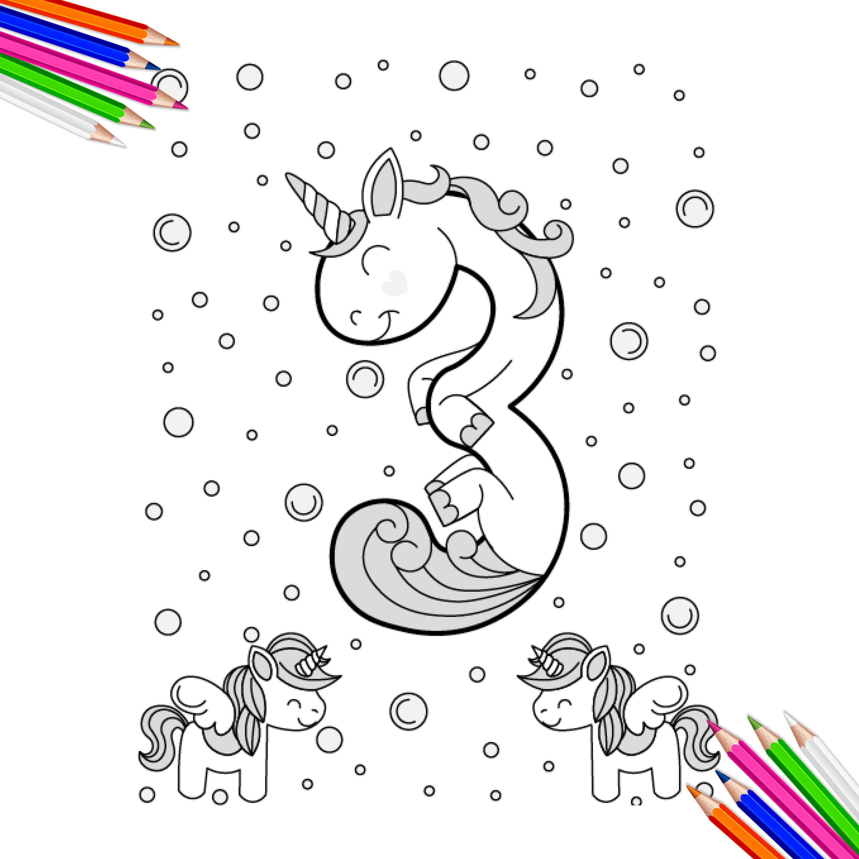 Animal Numbers Coloring Pages for Kids, 10 Page Alphabet Coloring Book ...