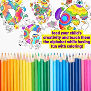 Alphabet ABC Coloring Pages for Kids, 26 Page Alphabet Coloring Book ...
