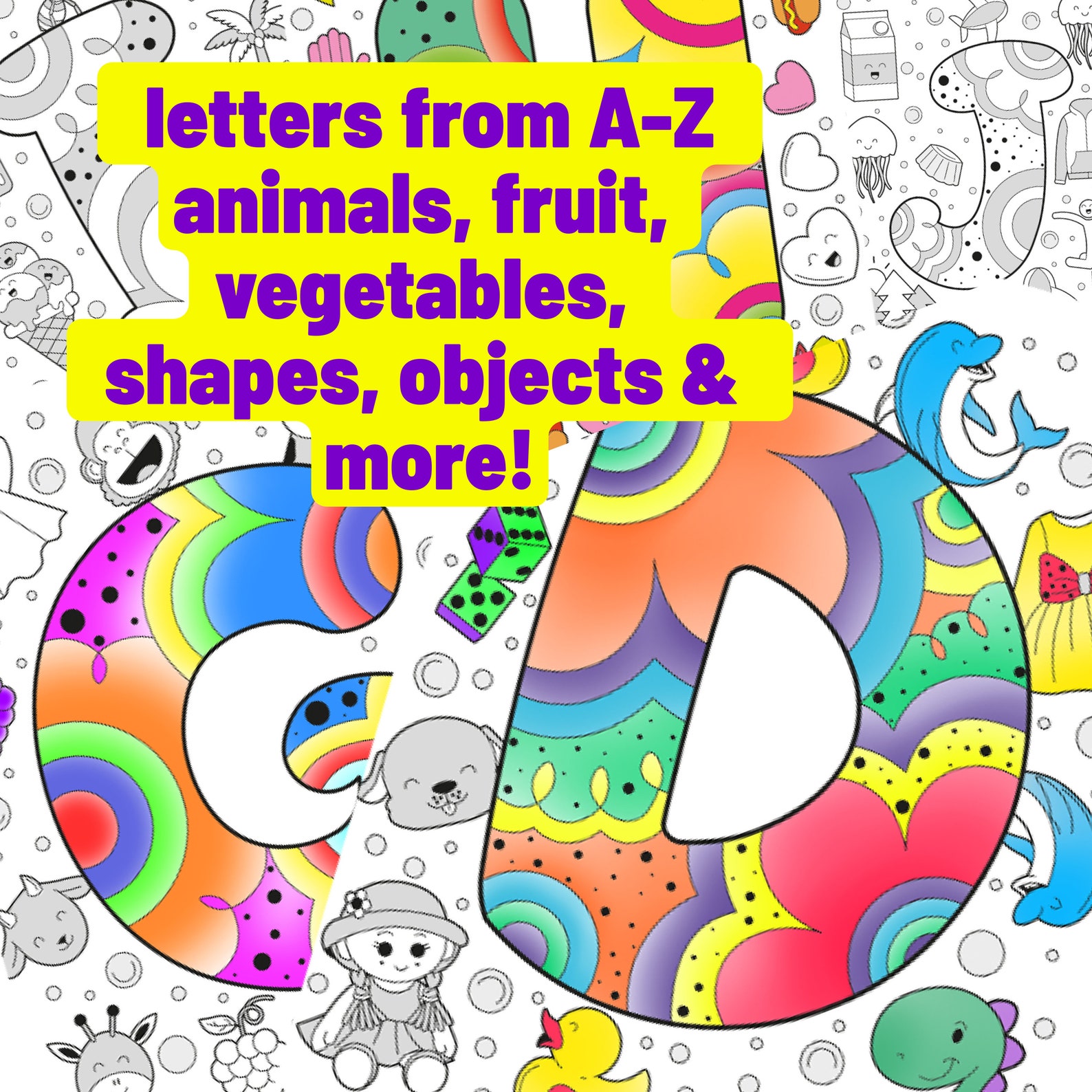 Alphabet ABC Coloring Pages for Kids, 26 Page Alphabet Coloring Book ...