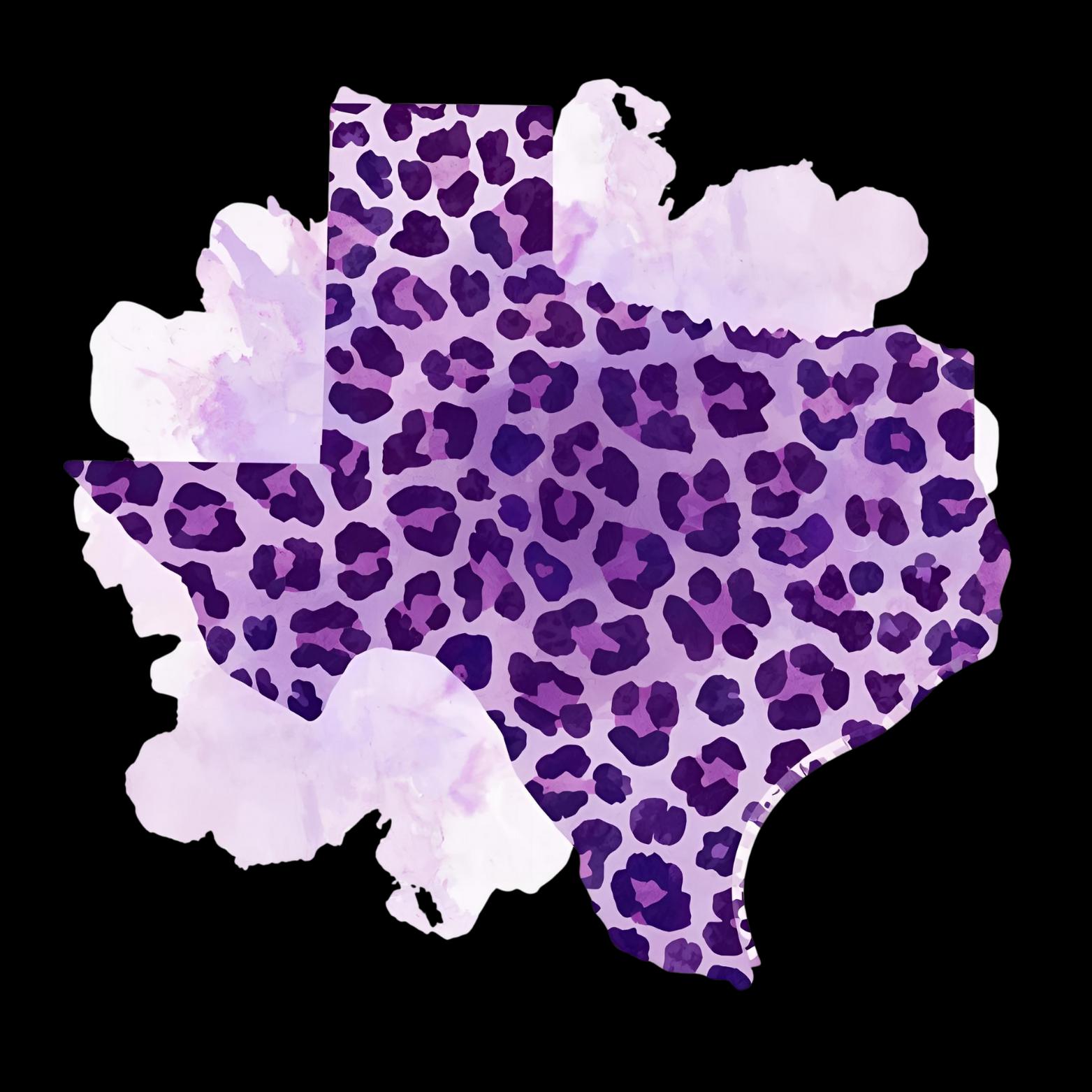 Purple Leopard Print Texas PNG | Watercolor State Sublimation Design ...