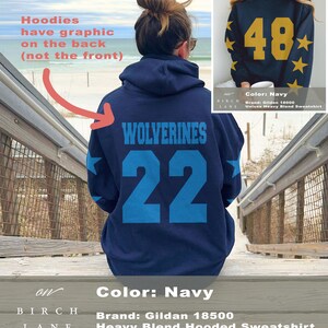 Custom Sports Number Hoodie Sweatshirt, Personalized Player Shirts ...